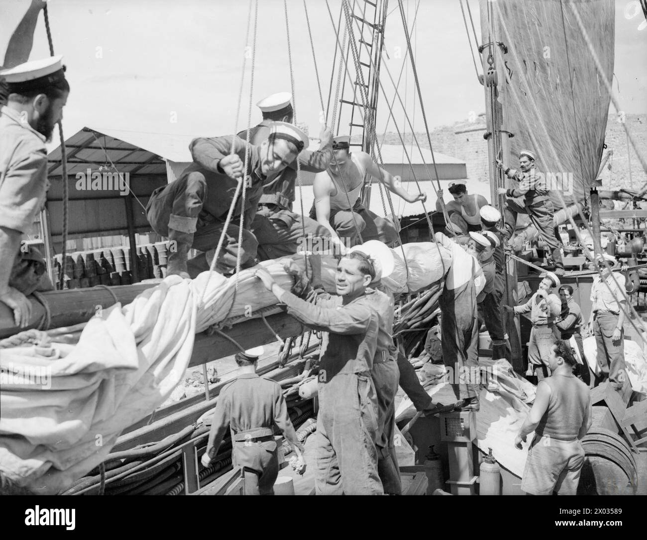 GREEK SAILING SHIP MINESWEEPERS. 10 APRIL 1943, FAMAGUSTA, CYPRUS ...