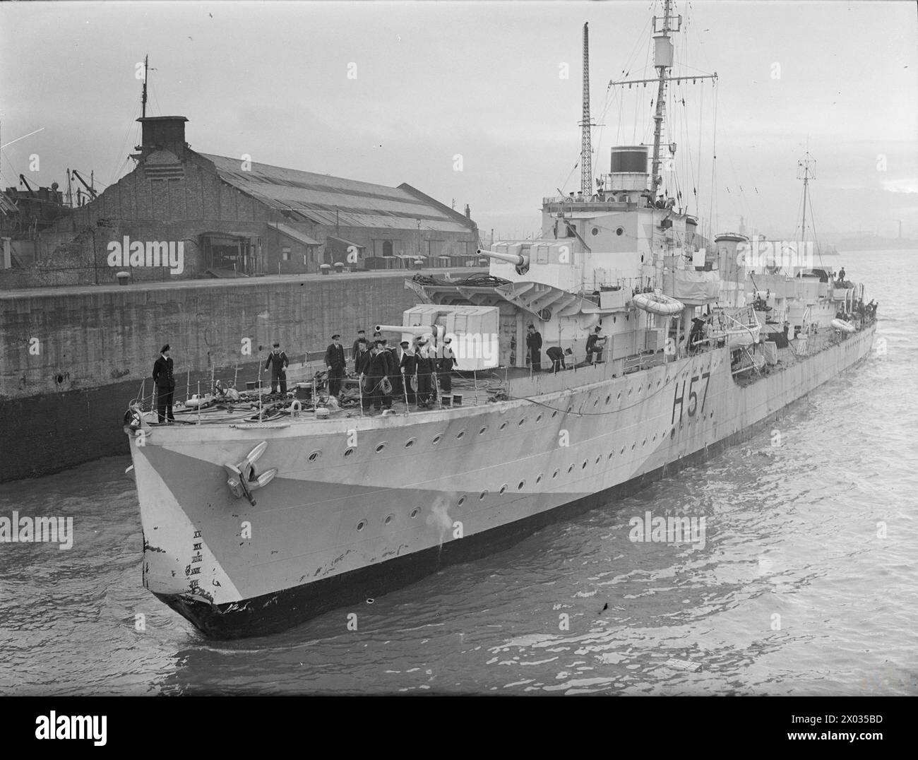 DESTRUCTION OF U-BOAT BY BRITISH DESTROYERS HESPERUS AND VANESSA. WHILE ...
