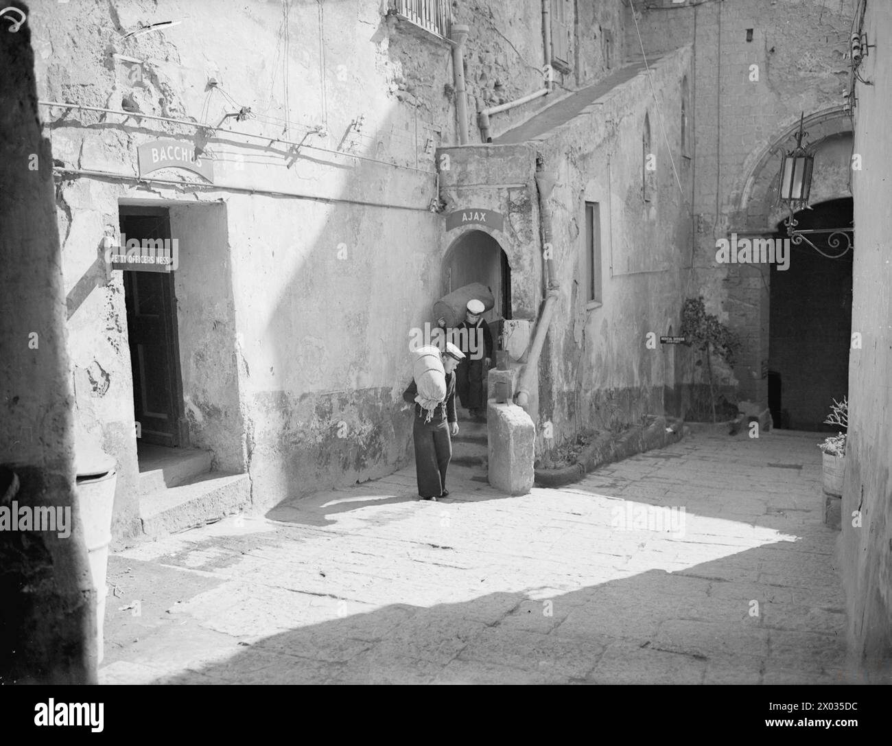 ITALIAN FORTRESS AS RN BARRACKS. 12 TO 16 FEBRUARY 1944, NAPLES. THE ...
