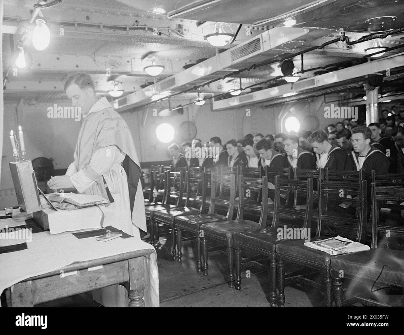 In September 1940, a Roman Catholic chaplain conducted Mass on the ...