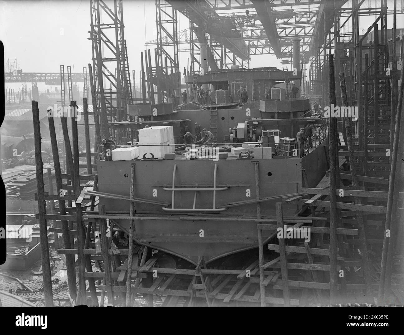 On 24 and 25 August 1944, transport ferries are under construction at ...