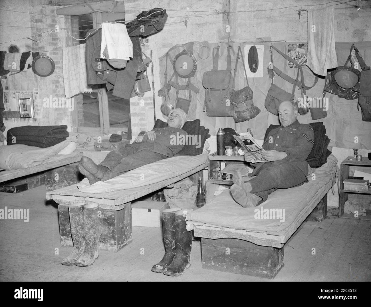 R.A.F. IN FRANCE - R.A.F. IN FRANCE. A scene in billets. RAF personnel ...