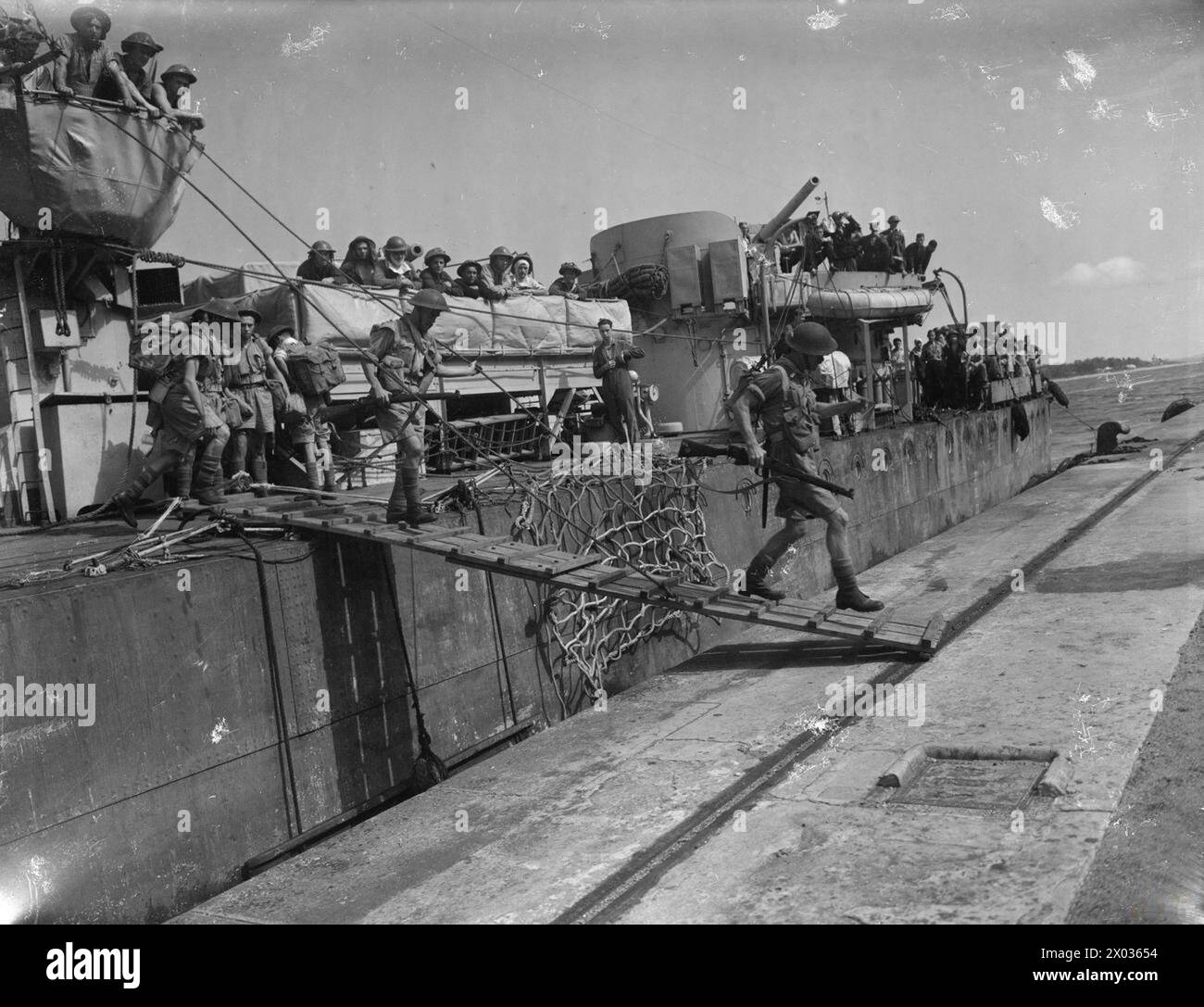 British troops disembarked from HMS Active during the capture of ...