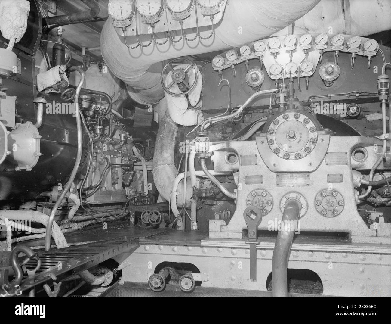 CRUISER'S ENGINES AND PROPELLING MACHINERY. FEBRUARY 1944, ON BOARD HMS ...