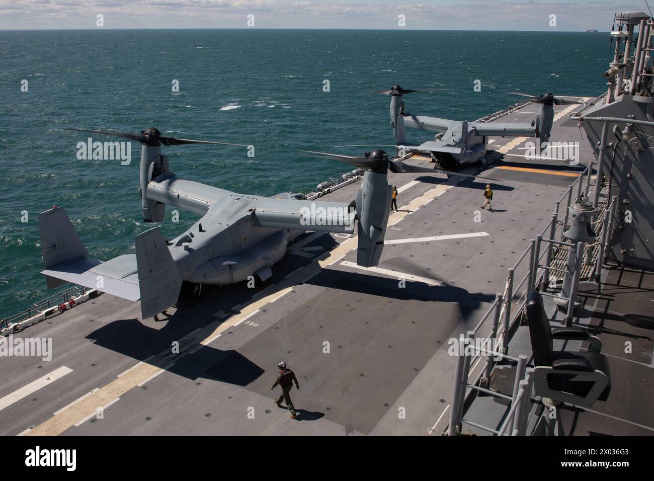 U.S. Marine Corps Ospreys with Marine Medium Tiltrotor Squadron 365 (Reinforced), 24th Marine ...