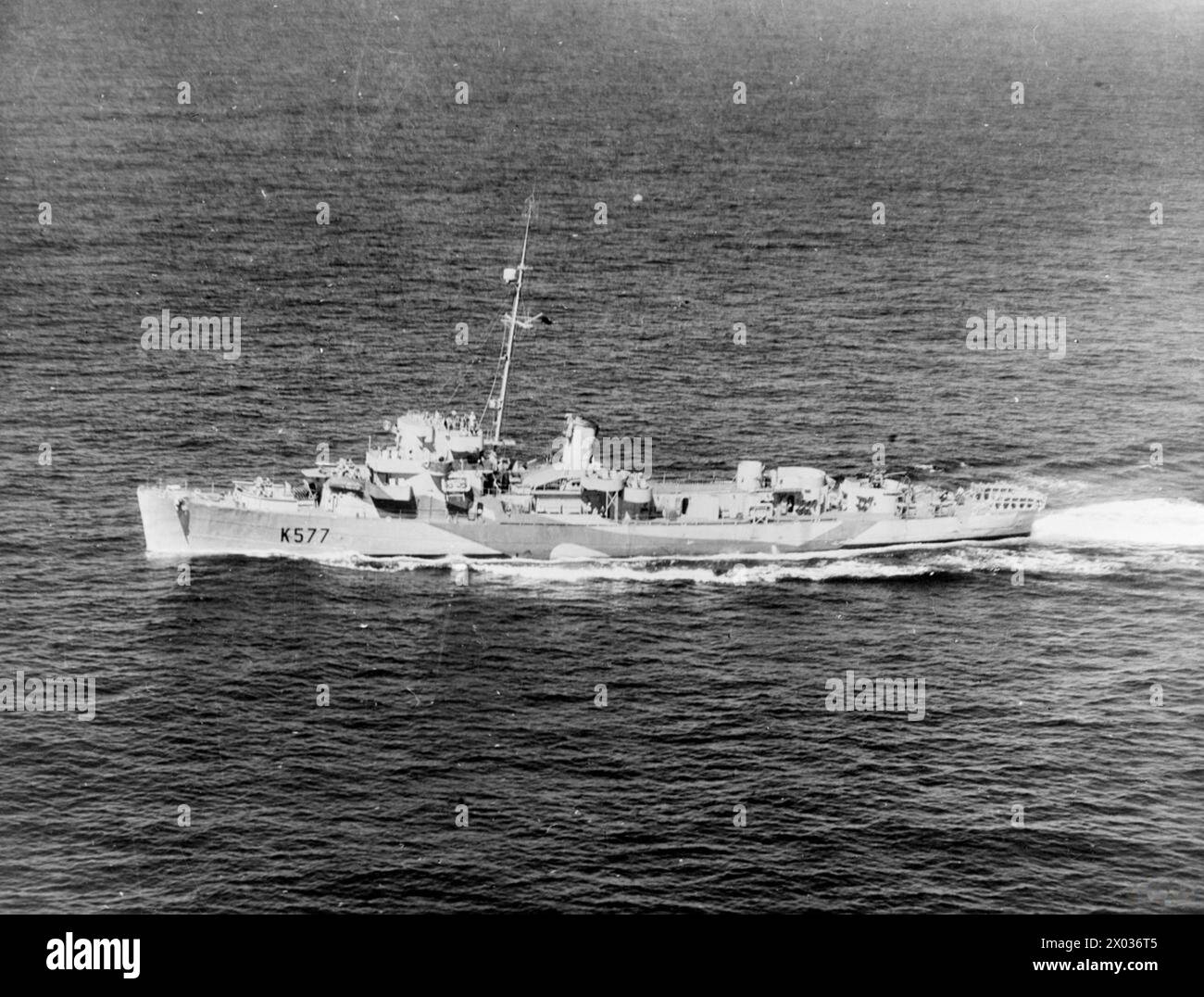 BRITISH FRIGATES AT SEA. FEBRUARY 1944, FROM AIRCRAFT OF ROYAL AIR ...