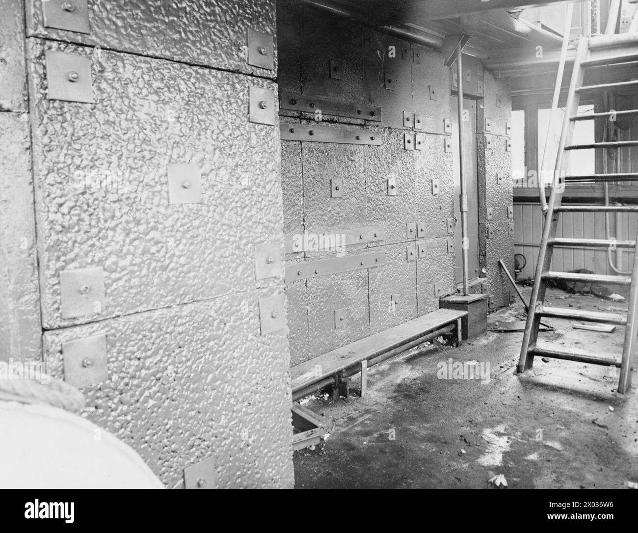 Plastic armour slabs were used as protective plating on naval ship ...