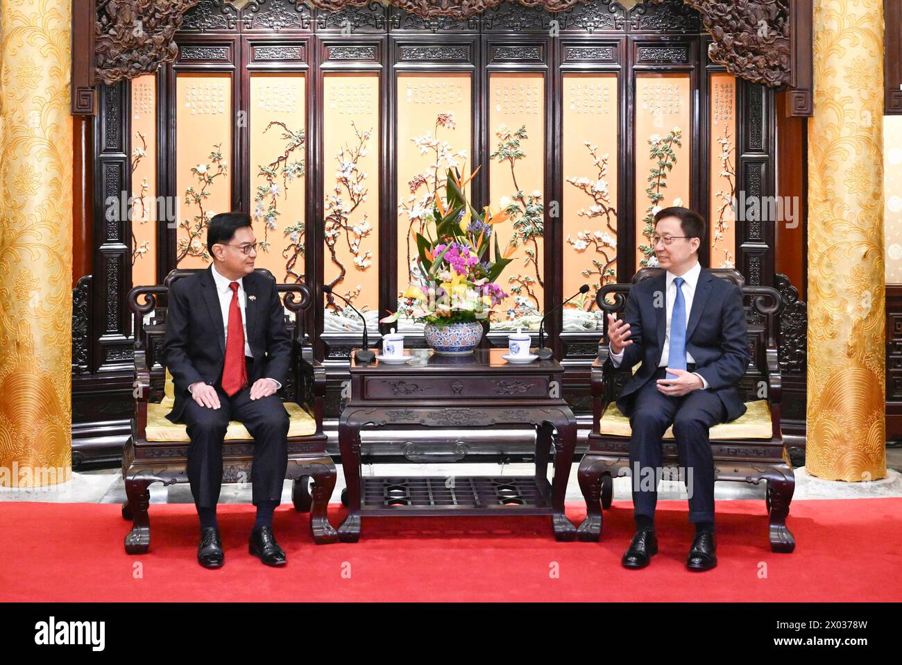 Beijing, China. 9th Apr, 2024. Chinese Vice President Han Zheng meets ...