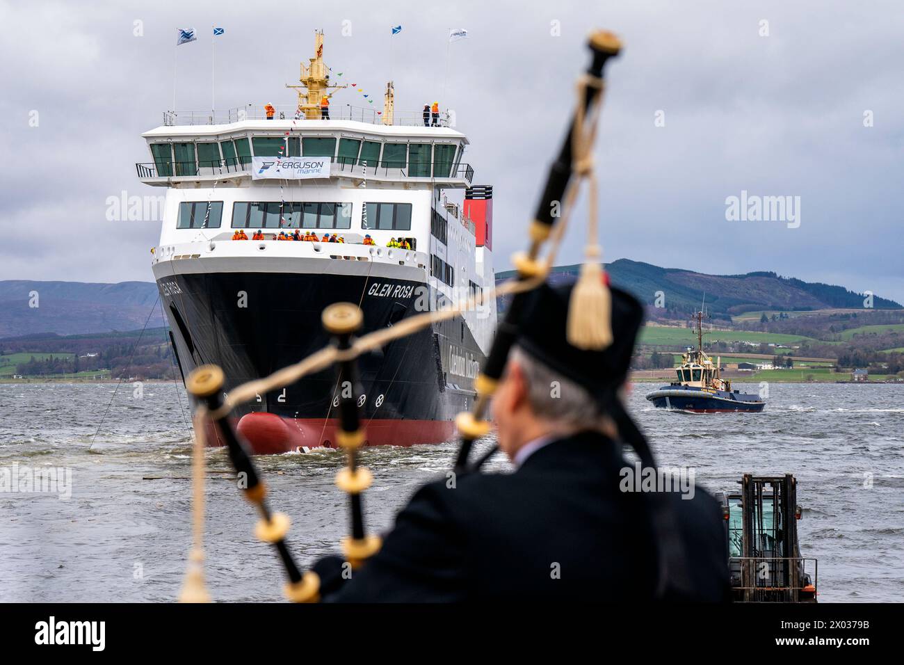 MV Glen Rosa is launched at Ferguson Marine Port Glasgow shipyard ...