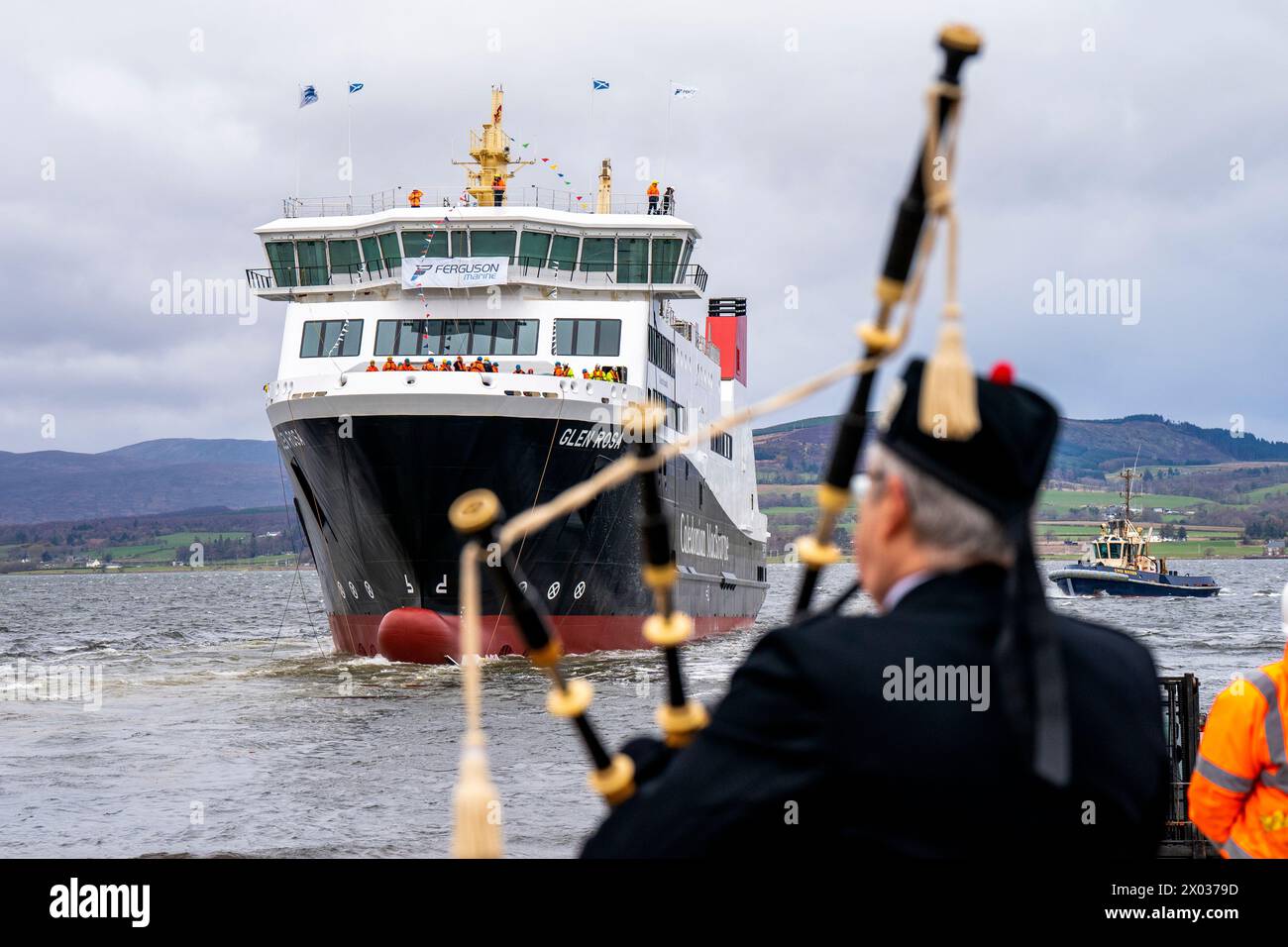 MV Glen Rosa is launched at Ferguson Marine Port Glasgow shipyard ...