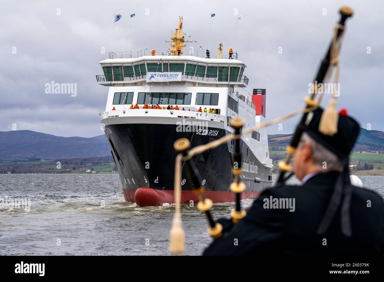MV Glen Rosa is launched at Ferguson Marine Port Glasgow shipyard ...