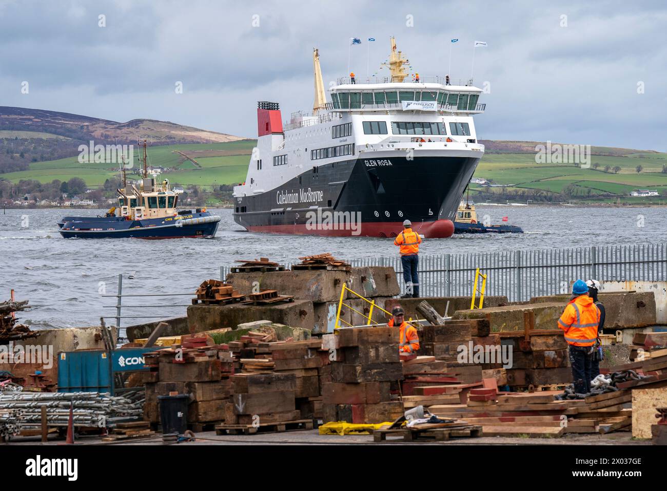 MV Glen Rosa is launched at Ferguson Marine Port Glasgow shipyard ...
