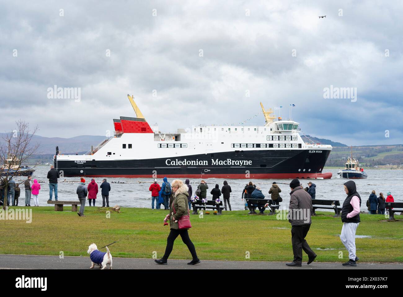 Port Glasgow,Scotland, UK. 9th April, 2024. Launch of the MV Glen Rosa ...