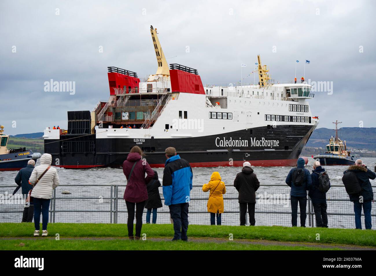 Port Glasgow,Scotland, UK. 9th April, 2024. Launch of the MV Glen Rosa ...