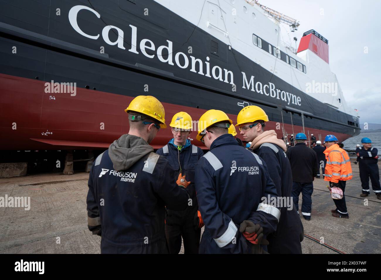 Port Glasgow,Scotland, UK. 9th April, 2024. Launch of the MV Glen Rosa ...