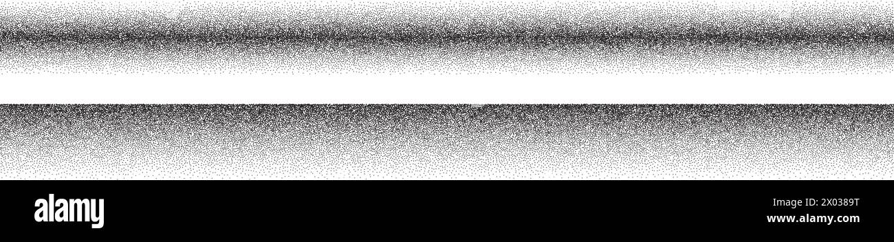 Noise gradient strip. Grain gradation line. Dot pattern texture. Grunge ...