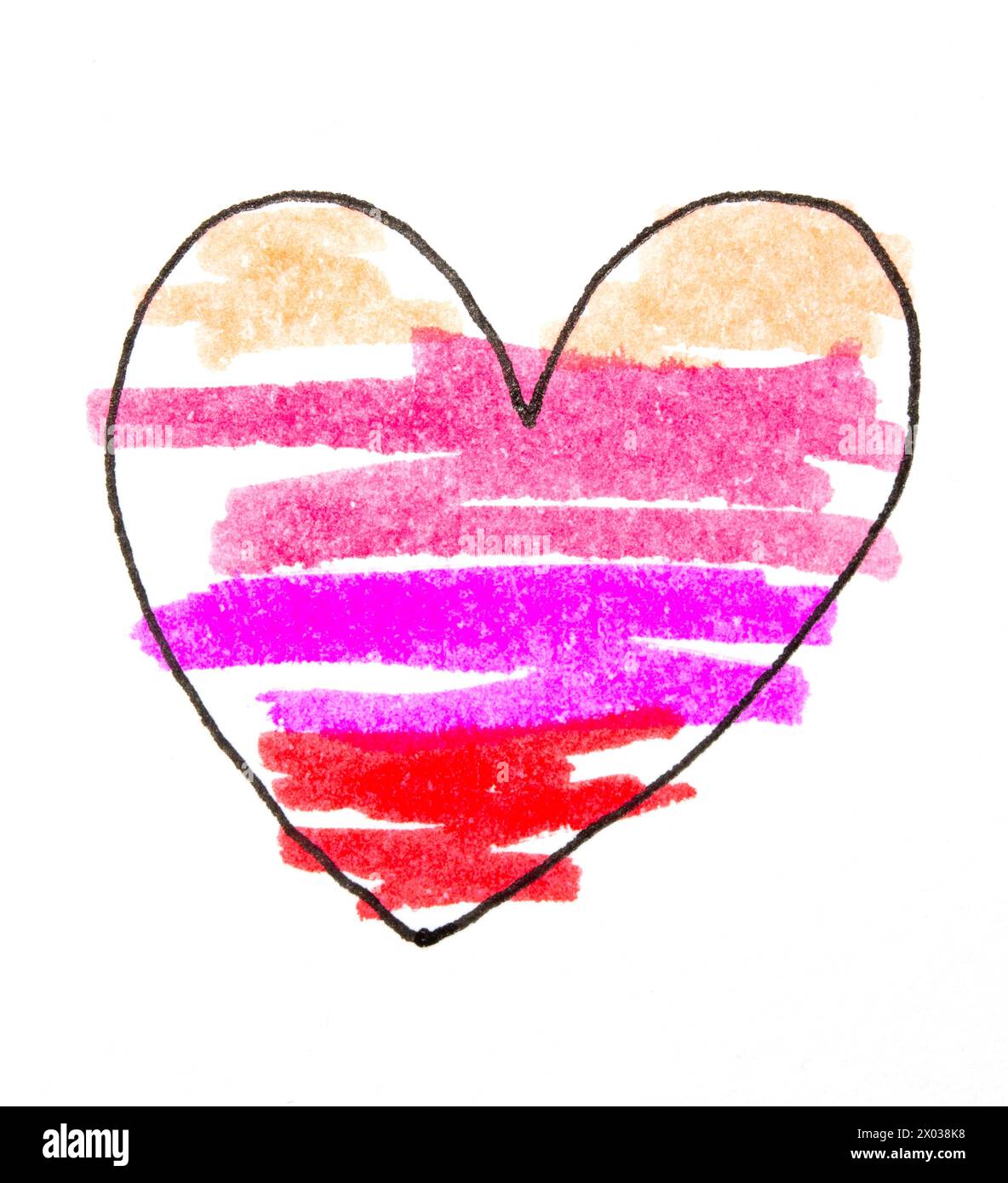 Hand Drawn Simple Scribble Love Hearts Pen Sketch Illustration Pink on ...