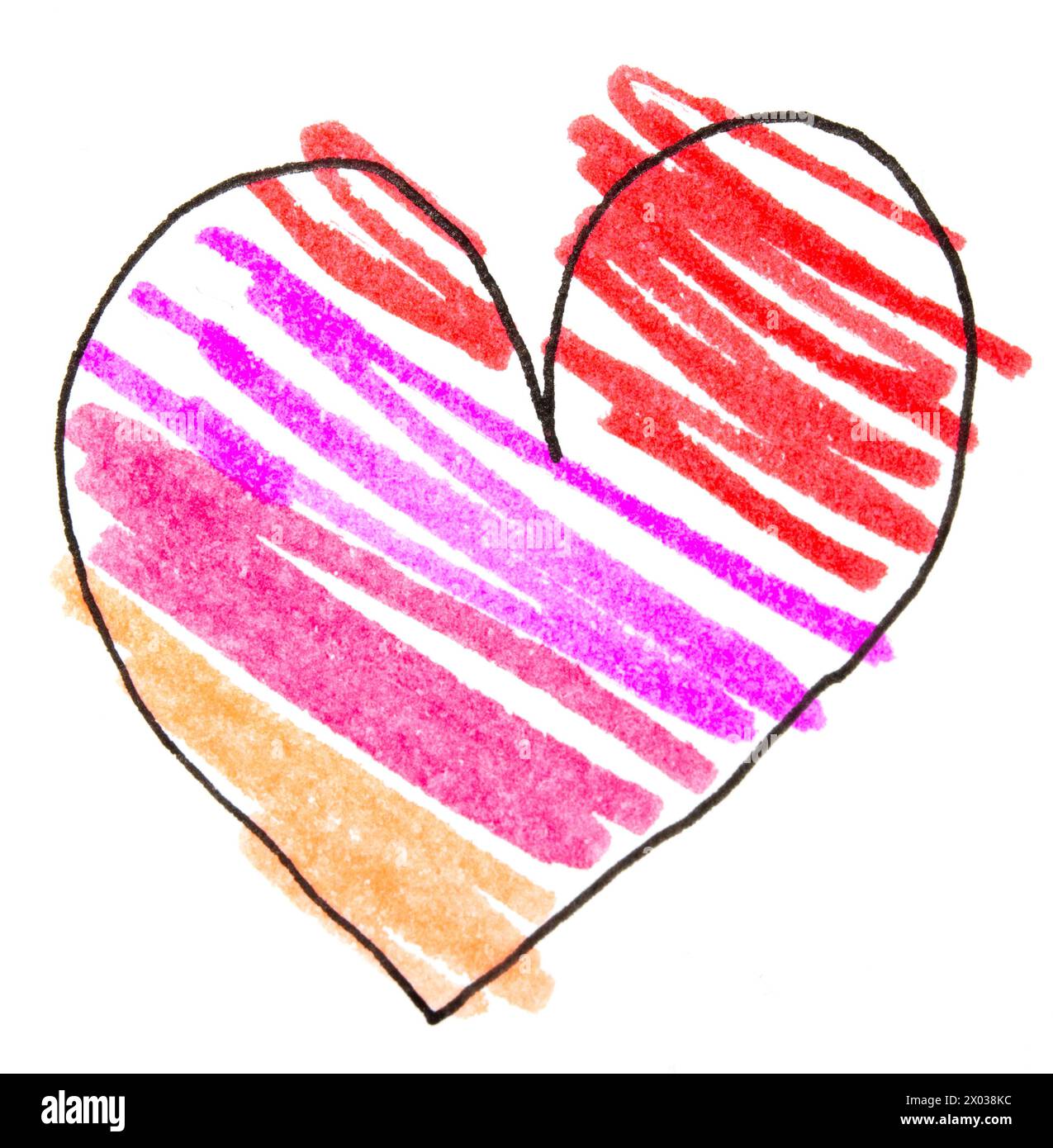 Hand Drawn Simple Scribble Love Hearts Pen Sketch Illustration Pink on ...