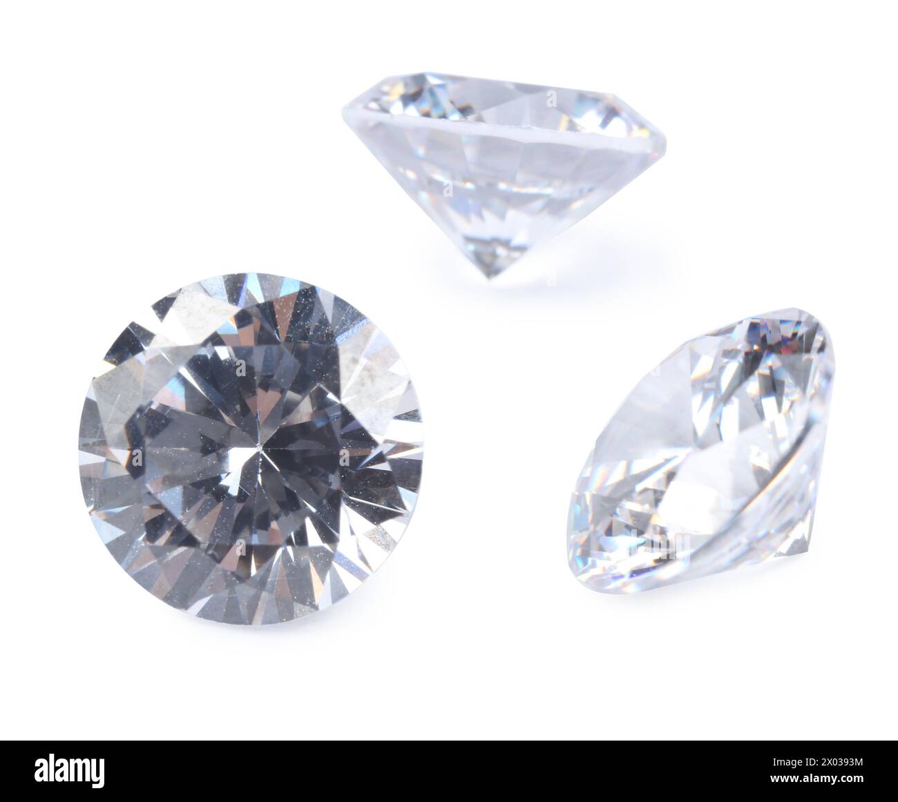 Different beautiful shiny diamonds isolated on white Stock Photo - Alamy