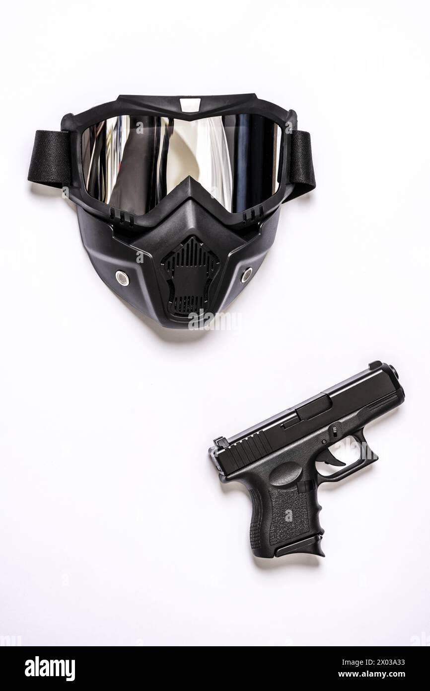 Black gun mask hi-res stock photography and images - Alamy