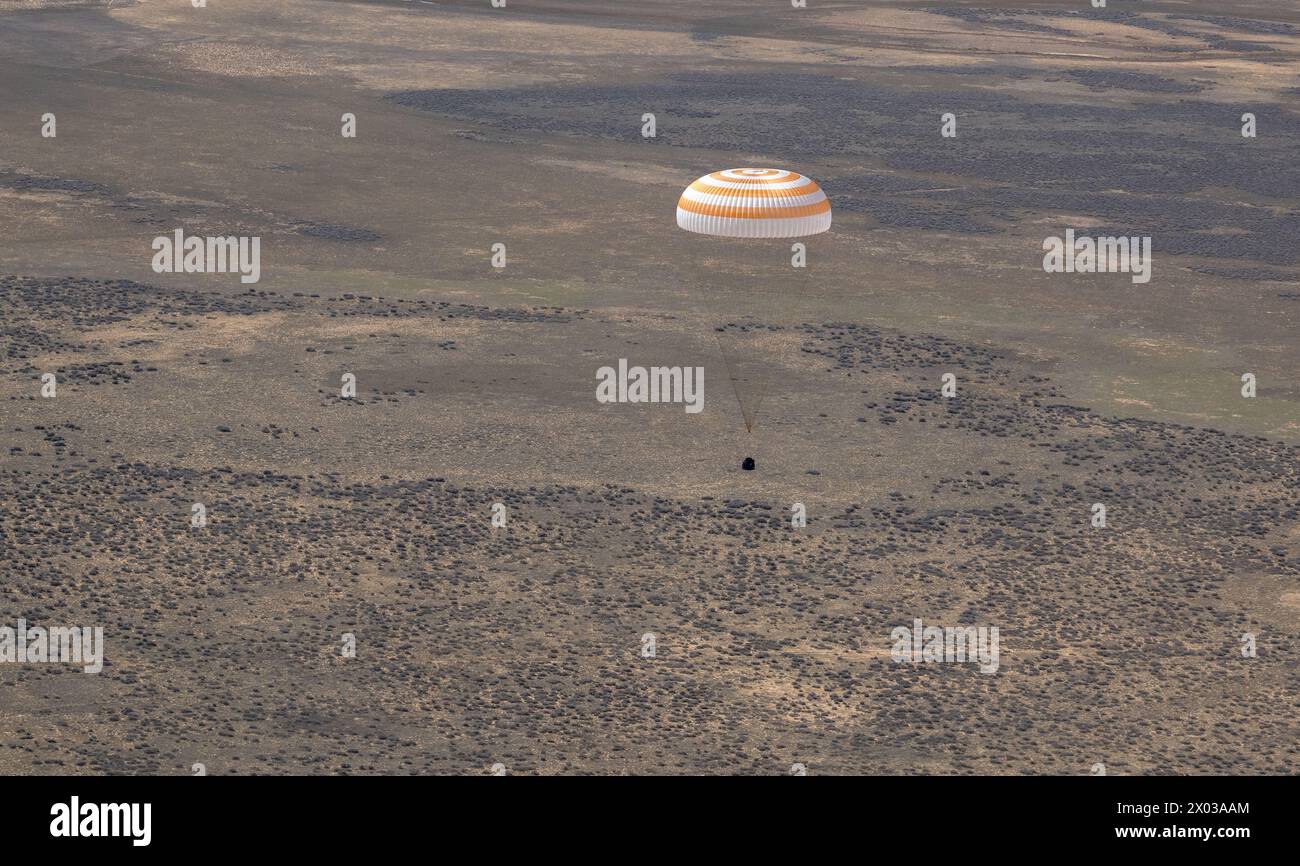 Zhezkazgan, Kazakhstan. 06 April, 2024. The Soyuz MS-24 spacecraft ...