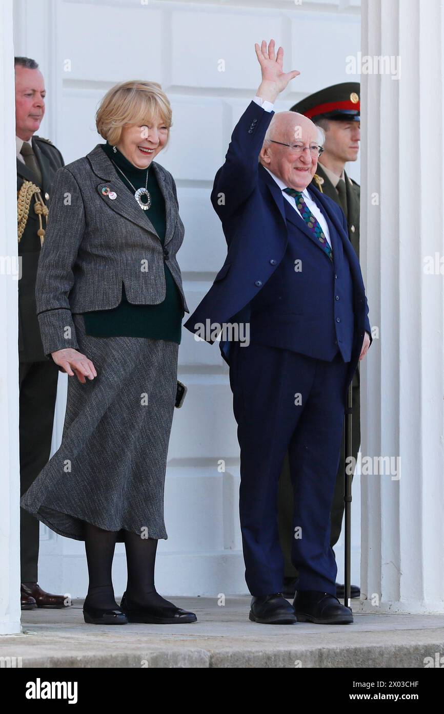 President of Ireland, Michael D Higgins and his wife, Sabina watch New ...
