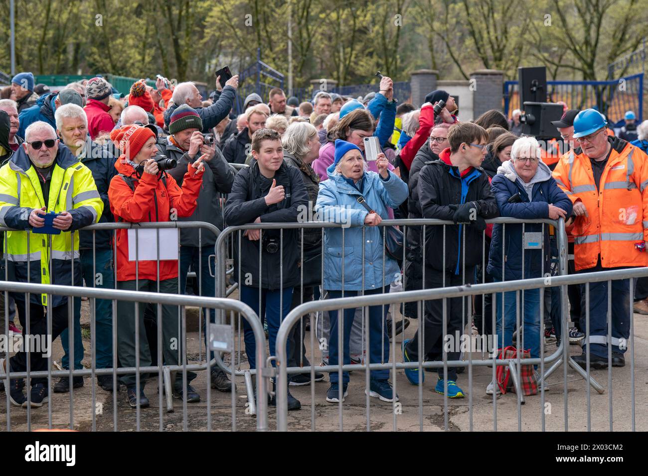 Members of the public at the launch of the MV Glen Rosa at Ferguson ...