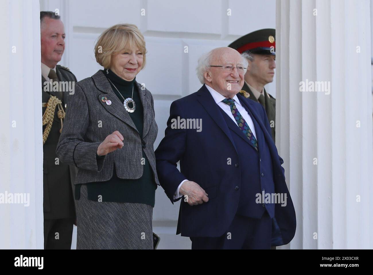 President of Ireland, Michael D Higgins and his wife, Sabina watch new ...
