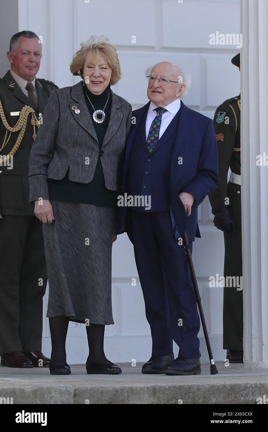 President of Ireland, Michael D Higgins and his wife, Sabina watch New ...