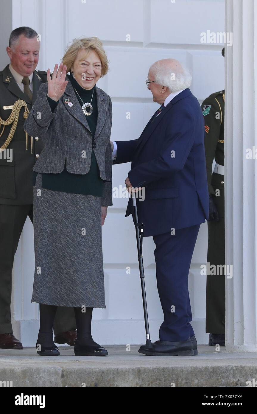 President of Ireland, Michael D Higgins and his wife, Sabina watch New ...