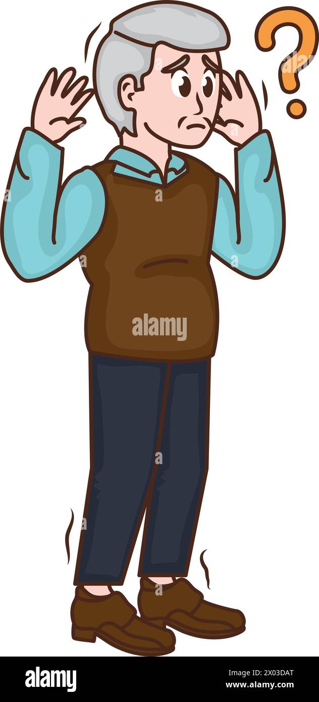 parkinson confused old man Stock Vector Image & Art - Alamy