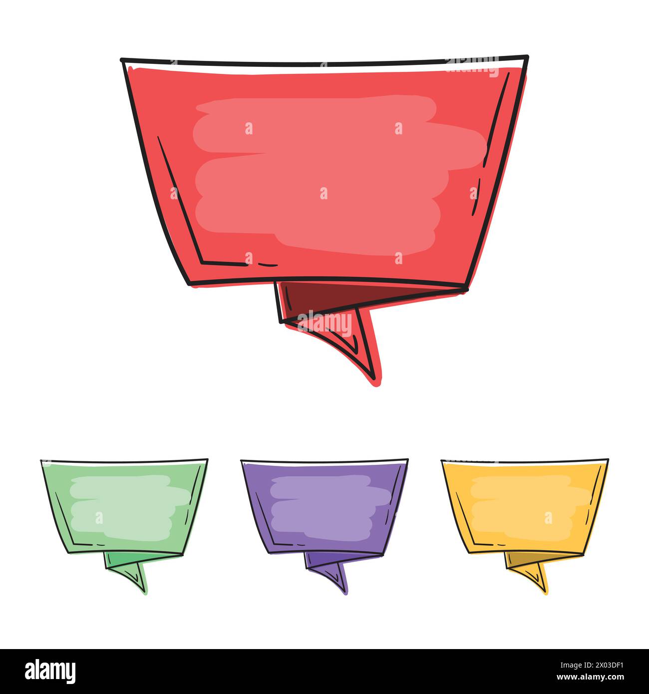 Vector origami banner template. Text block. Bright editable ...