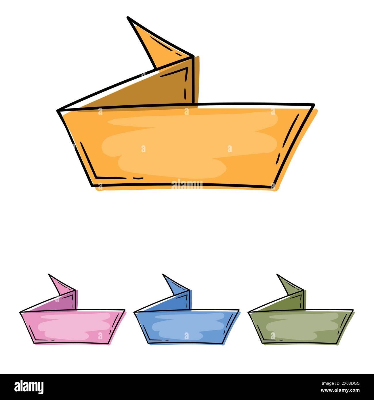 Bright vector illustration text block. Origami banner. Design element ...