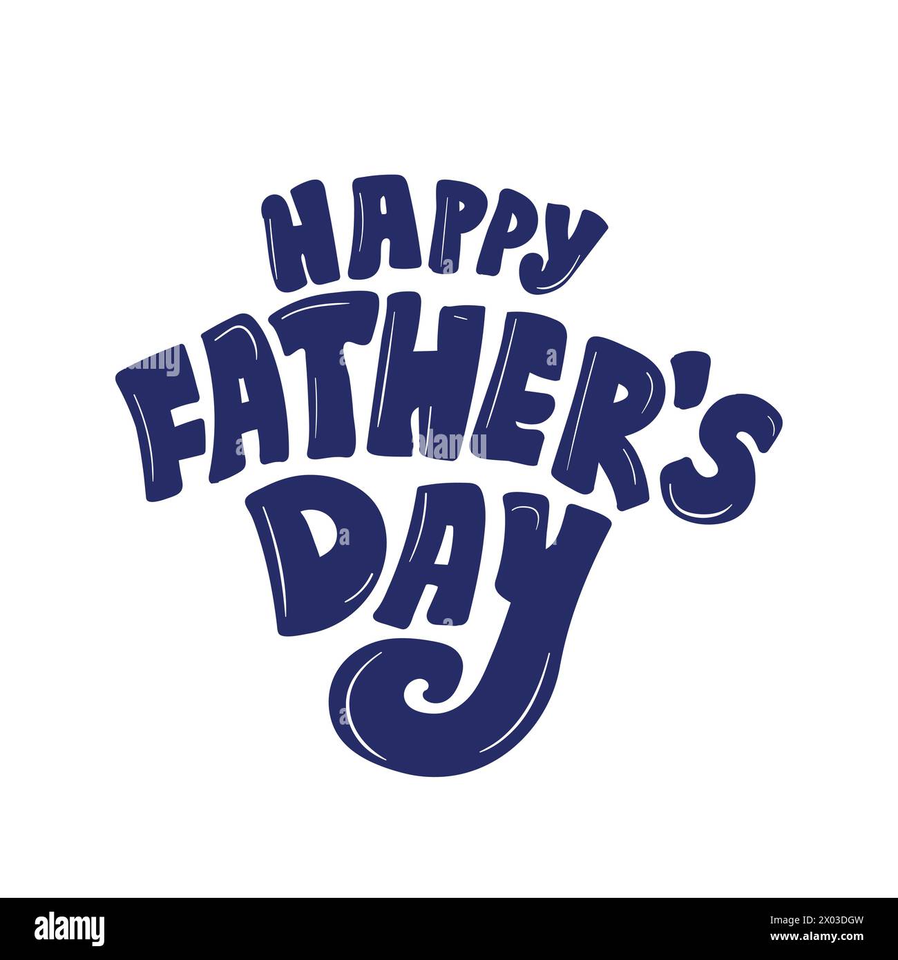 Happy Fathers Day Text Vector Illustration Hand Drawn Lettering For