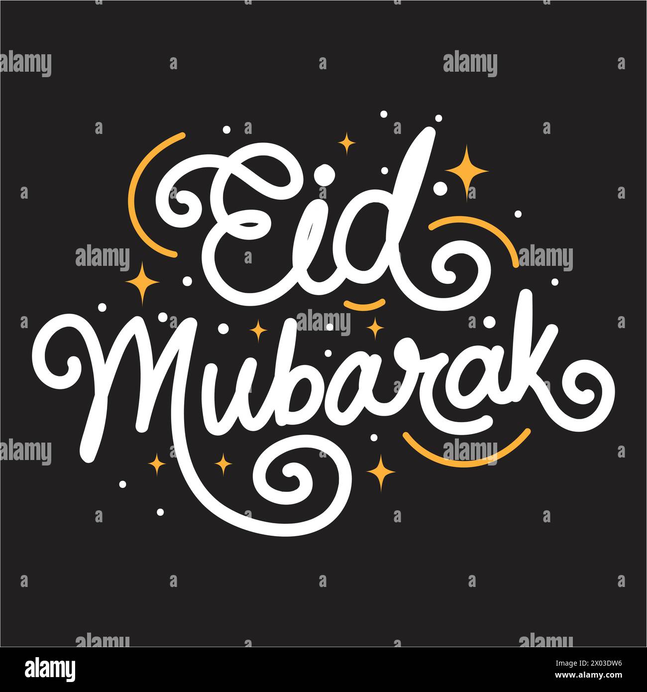 Eid Mubarak hand written lettering, calligraphy, typography vector ...