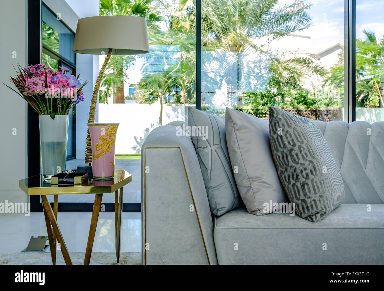 HAMALA, BAHRAIN - MARCH 02, 2019: Interior view of detail of a side ...