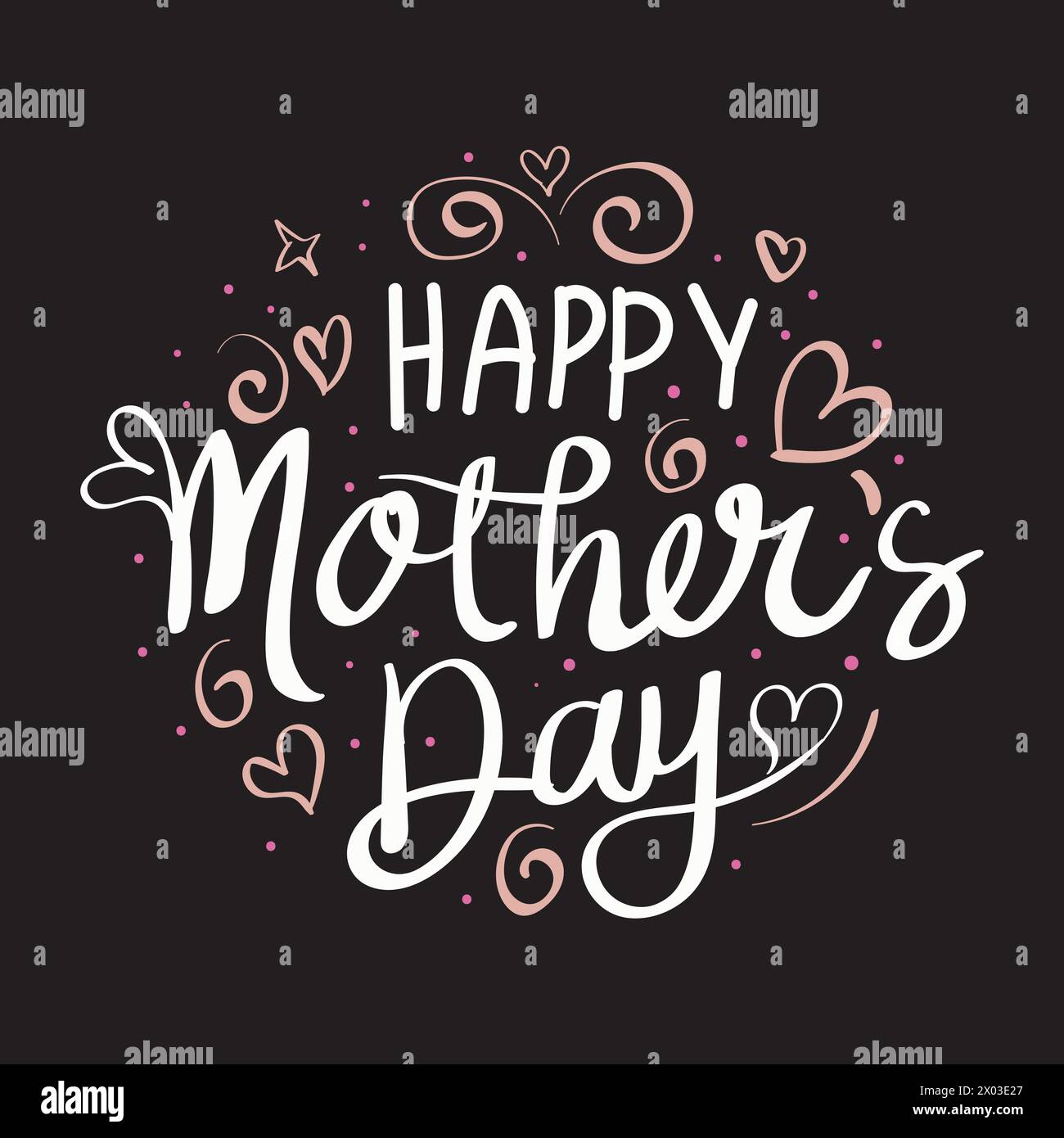 Happy mother's day hand lettering greeting card title design. Mothers ...