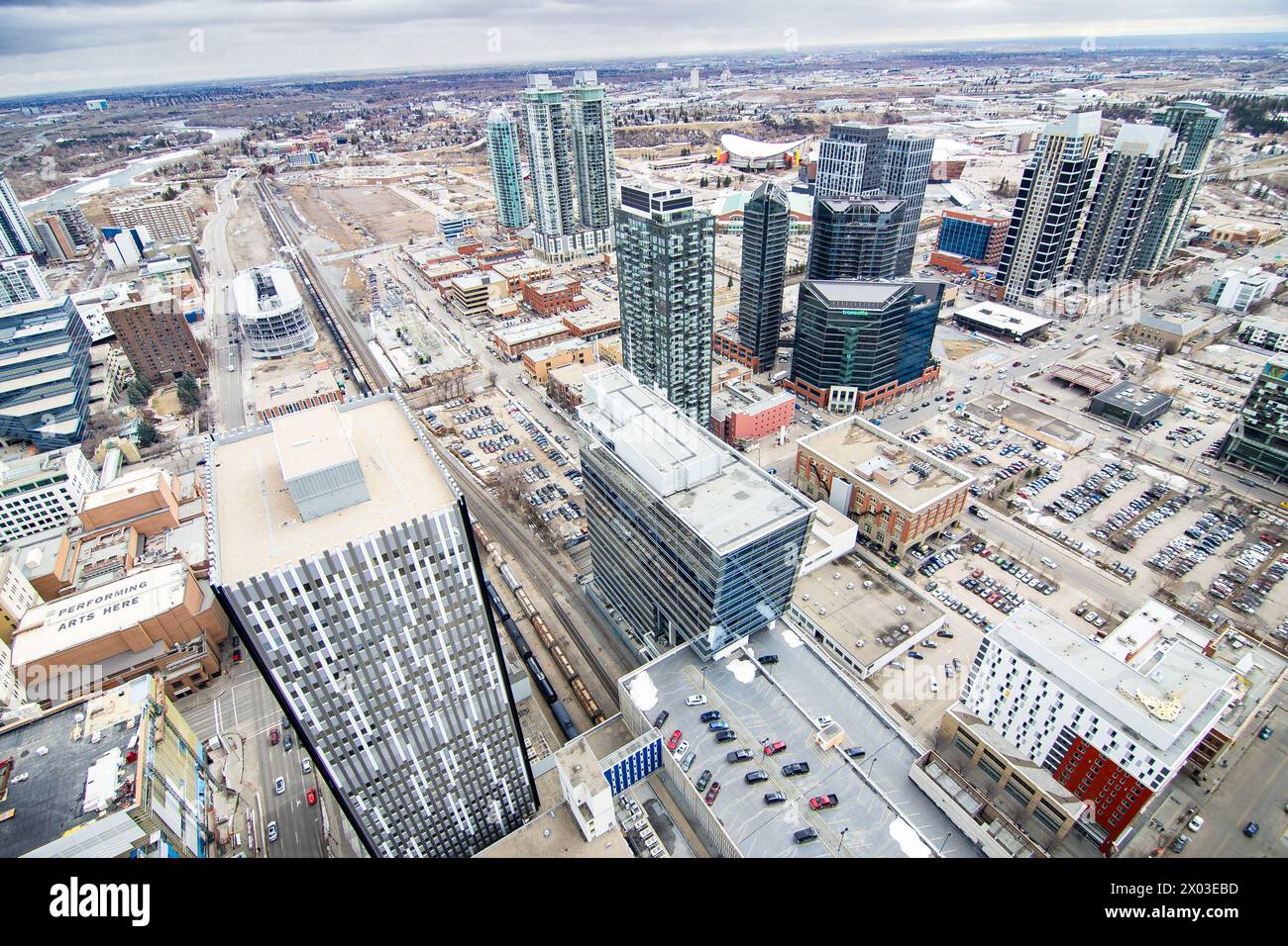 Aerial view of downtown calgary in alberta hi-res stock photography and ...