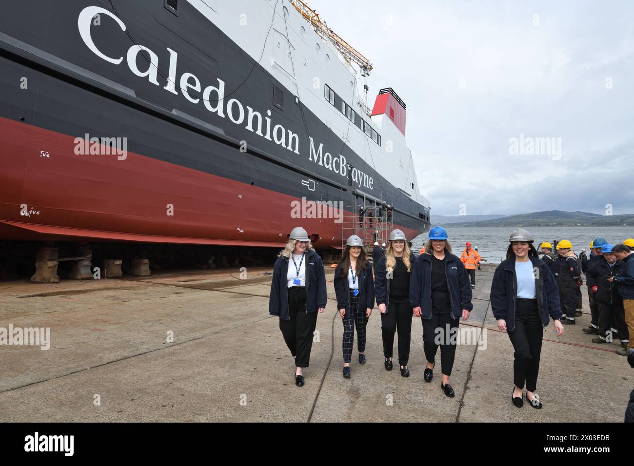9th, April, 2024. Greenock Scotland, UK. Ferguson Marine launch their ...