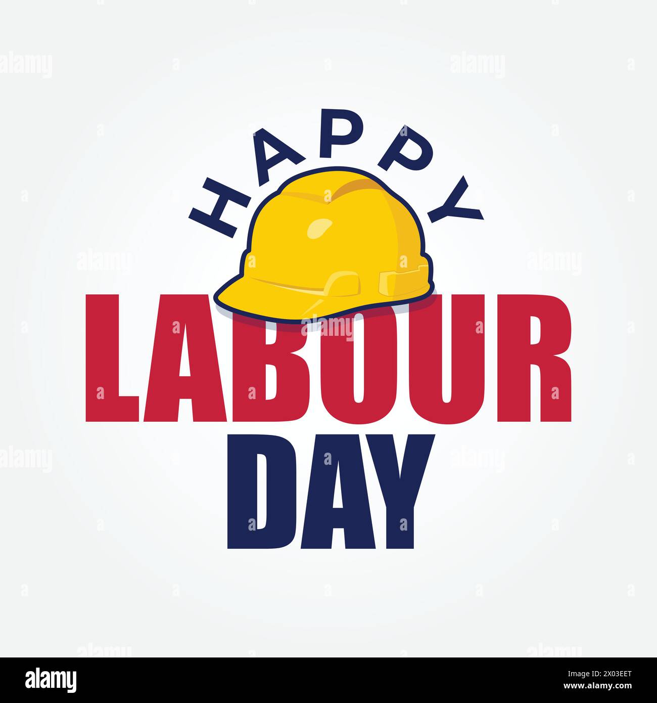 Happy Labour Day typography design with an isolated yellow Construction ...