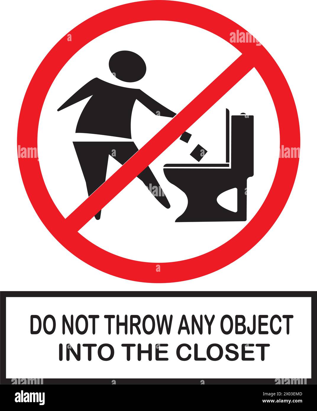 icon forbids flushing anything down the toilet vector illustration logo ...