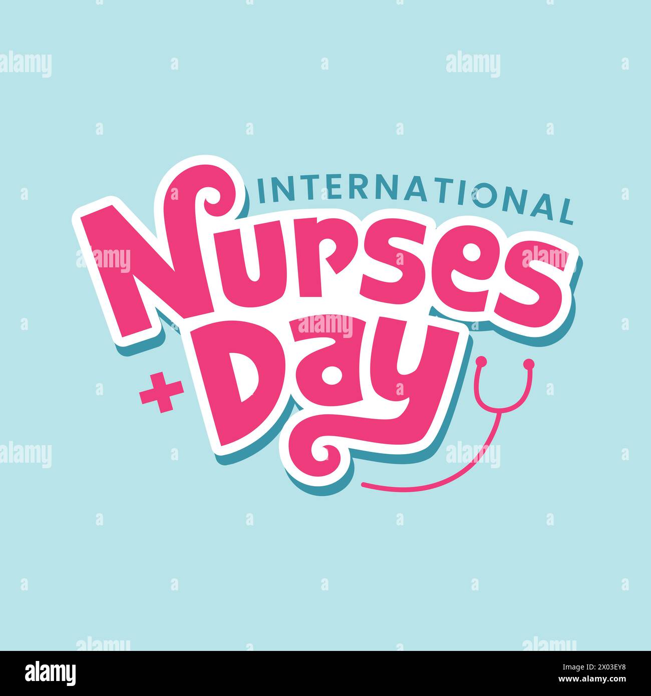 International Nurses Day template design with bold text and medical ...