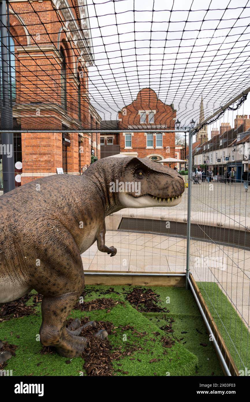 Caged Model of Tyrannosaurus rex, Cornhill, Lincoln City, Lincolnshire ...