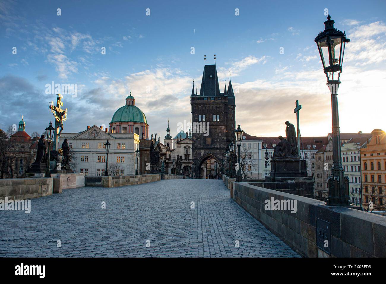 The Charles bridge in Prague without people Stock Photo - Alamy
