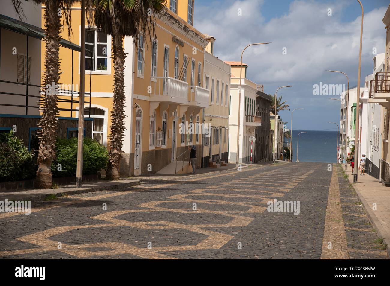Street scene, Ponta do Sol, Santo Antăo, Cape Verde (Republic of Cabo ...