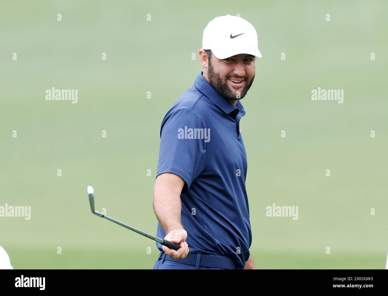 Augusta, United States. 08th Apr, 2024. Scottie Scheffler arrives on ...