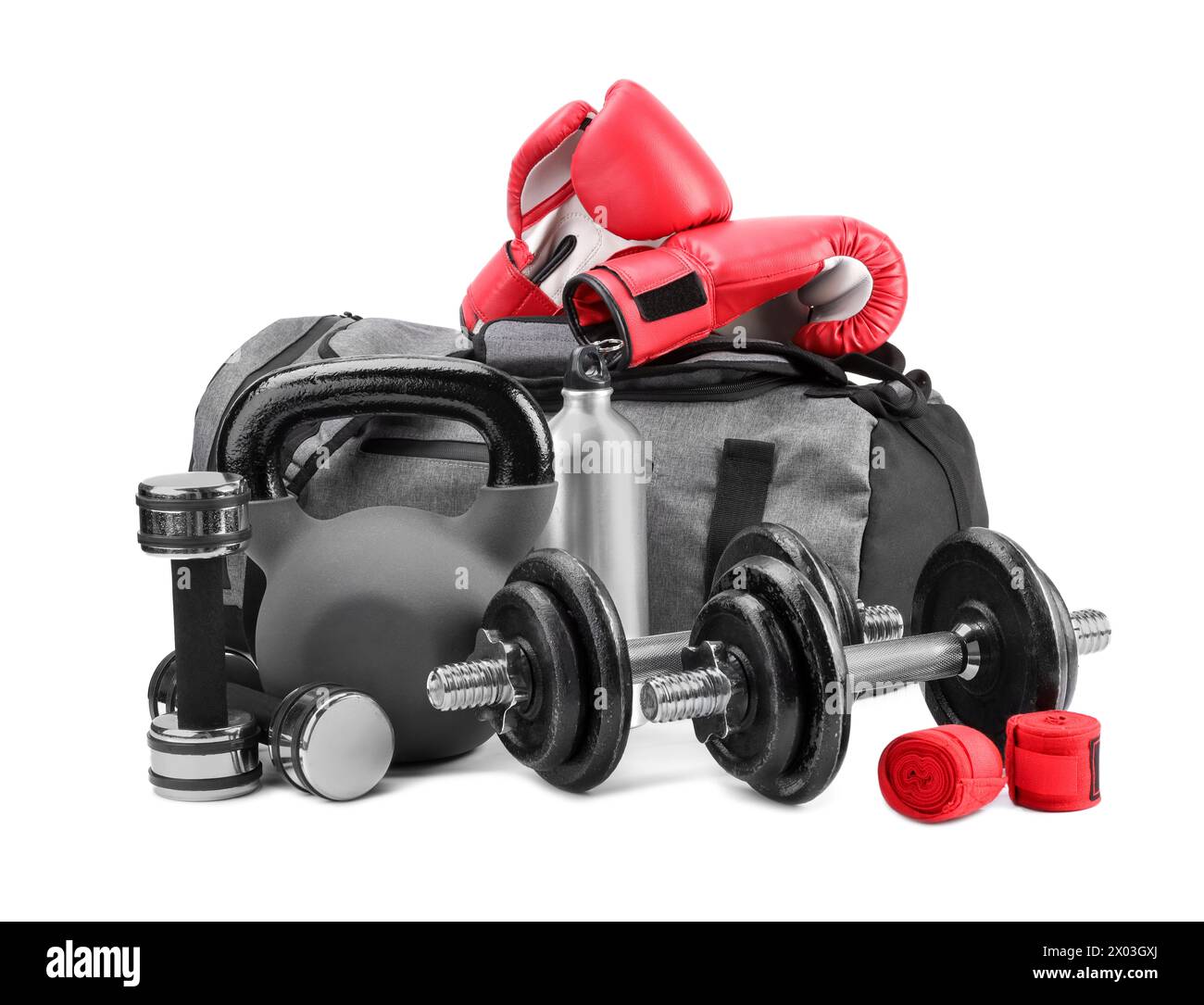 Many different sports equipment isolated on white Stock Photo - Alamy