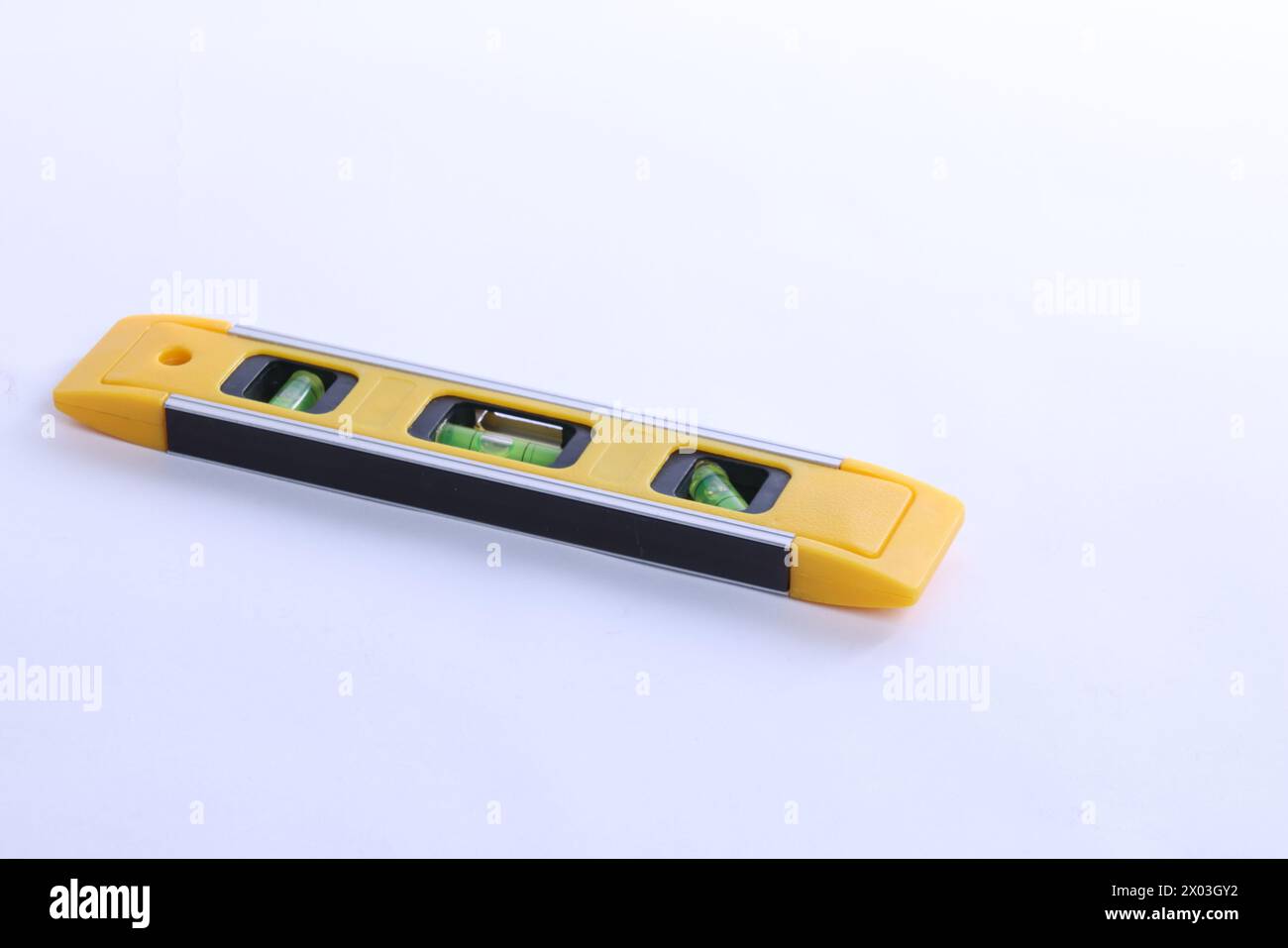 Yellow building level on white background. Construction tool Stock ...