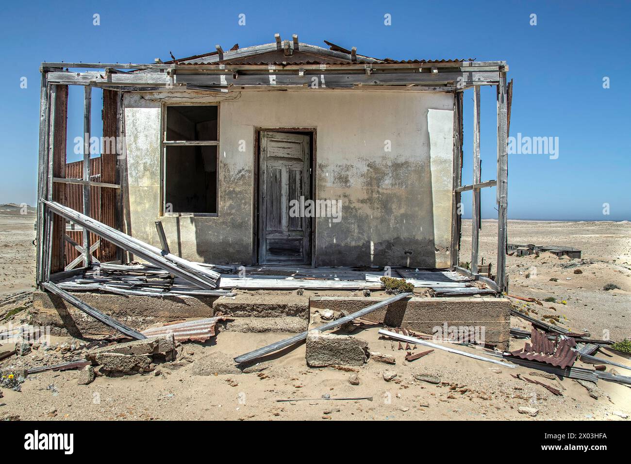 Doorway of an abandoned, miner's house, preserved by the dry desert air ...