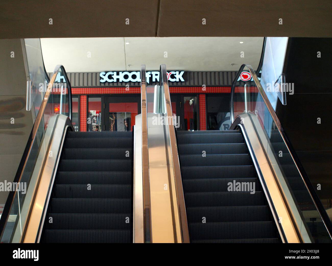 Miami, Florida, United States - April 6, 2024: Escalators inside the ...